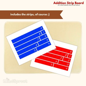 Addition Strip Board DIY Montessori Math Material Extension Activity ...