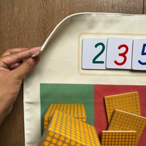 Place Value Work Mat Montessori Math Material Montessori Mat Cotton ...