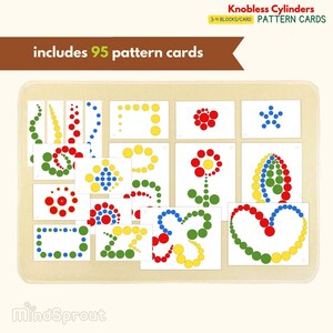 Knobless Cylinders Pattern Cards BUNDLE Montessori Sensorial Material ...