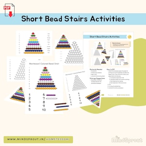 Colored Short Bead Stair Montessori Math Material Counting One-to-one ...