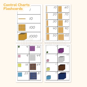 Ten Boards Ten Beads Colored Square Colored Cube Montessori Math ...