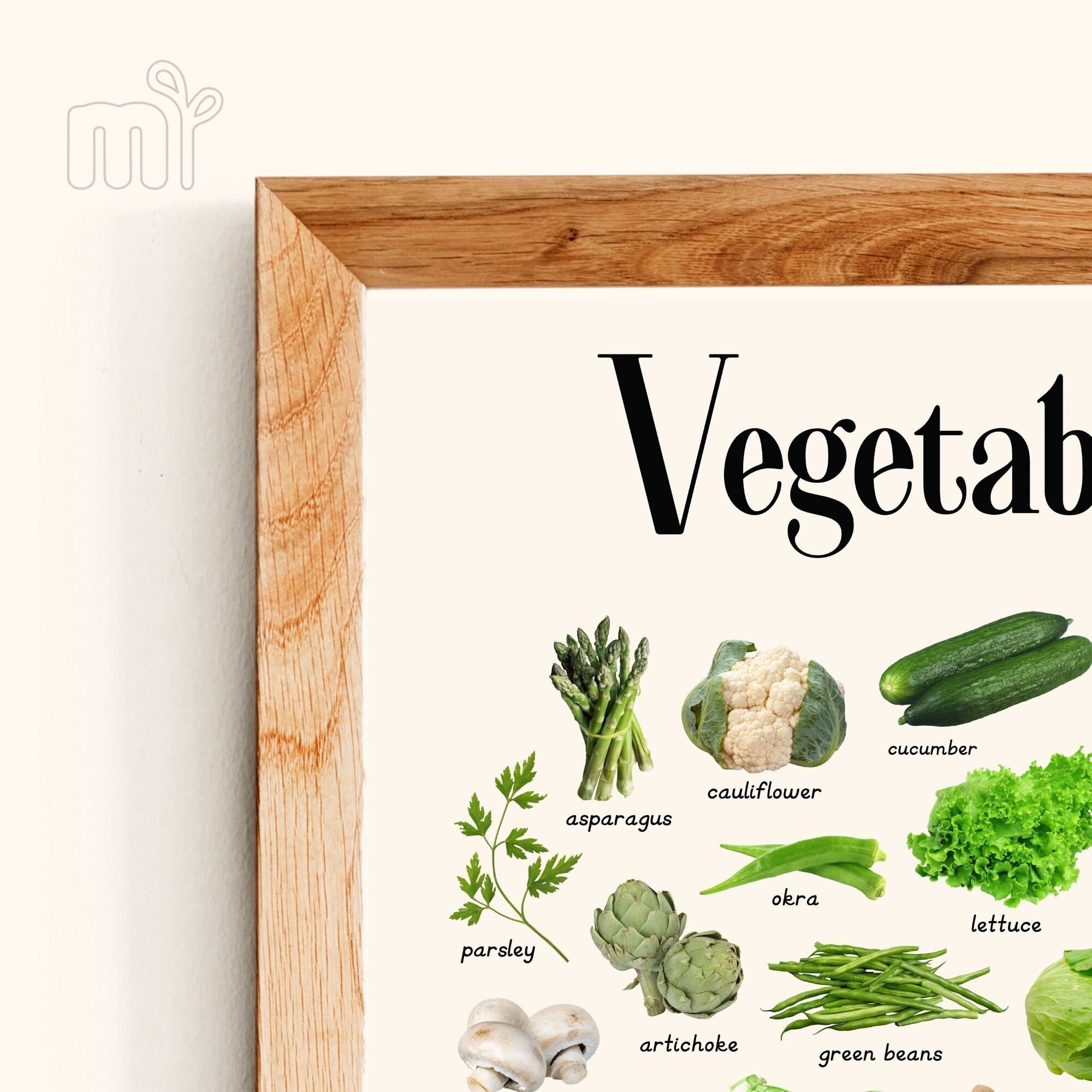 Educational Wall Art Montessori Chart Vegetables Poster Home Decor for ...