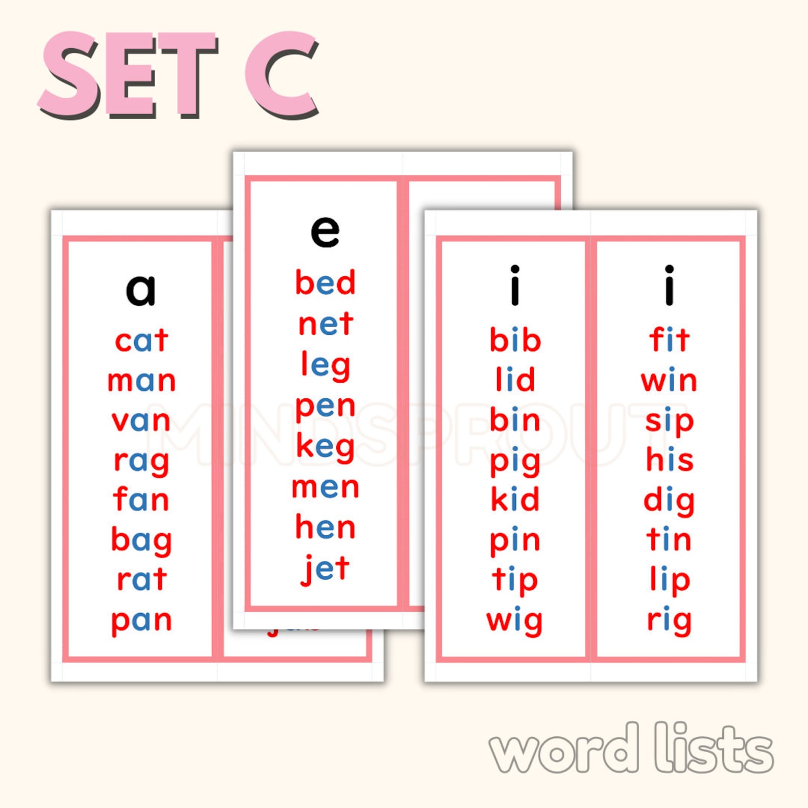 Pink Language Series PBG Montessori Language Reading System - Etsy