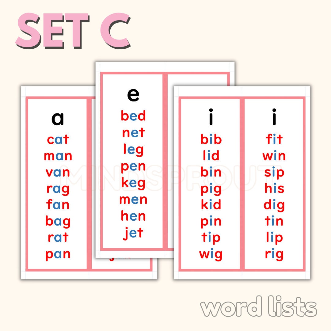 Pink Language Series PBG Montessori Language Reading System - Etsy