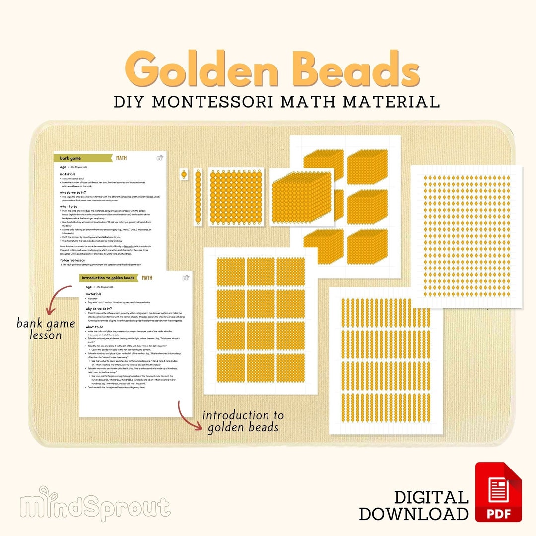 DIY Golden Beads Montessori DIY Math Material Introduction to Decimal ...