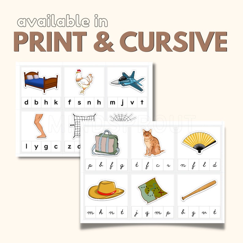 Kindergarten CVC Words Beginning and Ending Sounds Montessori Language ...