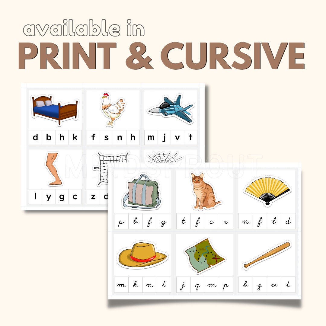 Kindergarten CVC Words Beginning and Ending Sounds Montessori Language ...