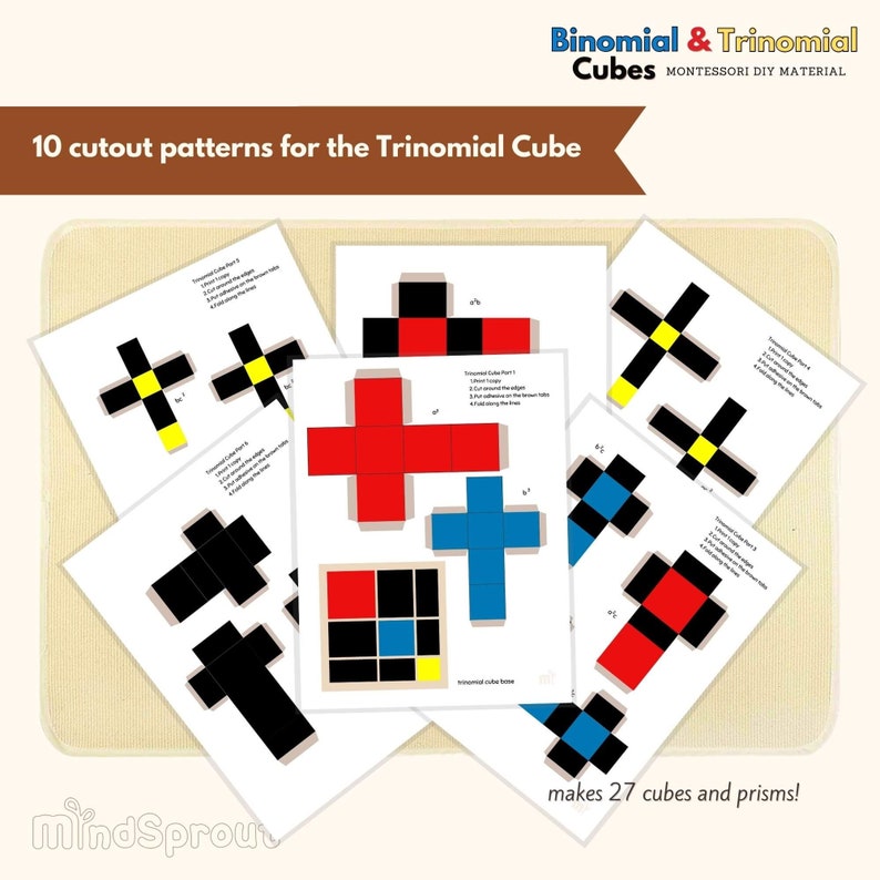 DIY Binomial Cube & Trinomial Cube Montessori Sensorial Material DIY ...