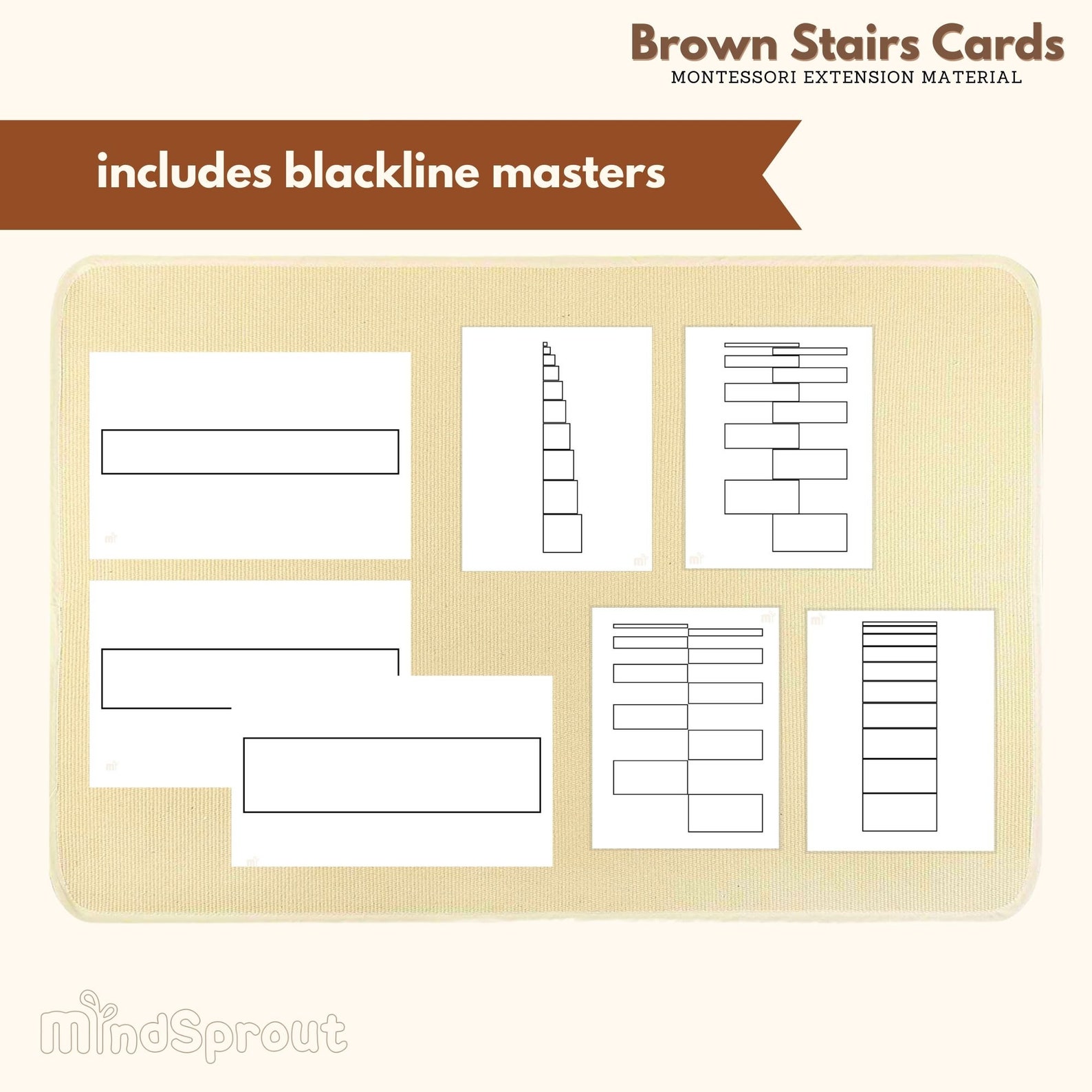 Brown Stairs Cards Montessori Sensorial Material Brown Stairs Pattern ...