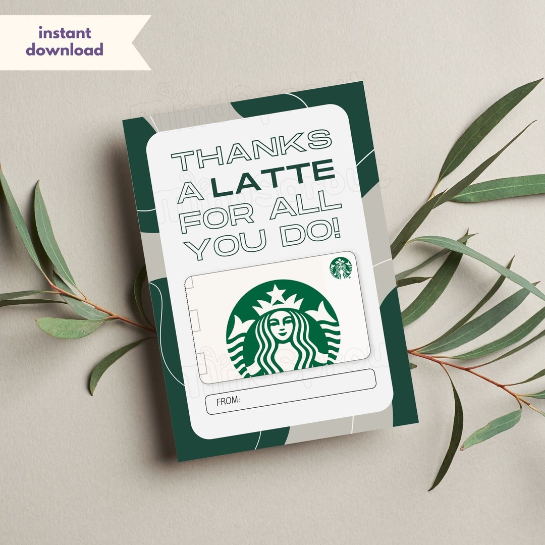 Starbucks Gift Card Holder Gift for Teacher Appreciation Employee Thank ...