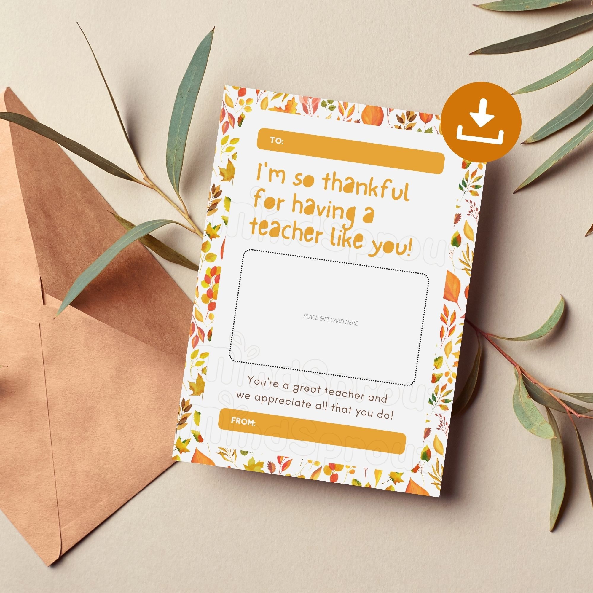 Thanksgiving Teacher Gift Card Holder Gift for Teacher Coffee Gift Card ...