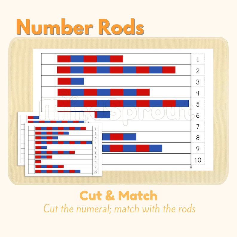 Number Rods Montessori Math Material Extension Activity - Etsy