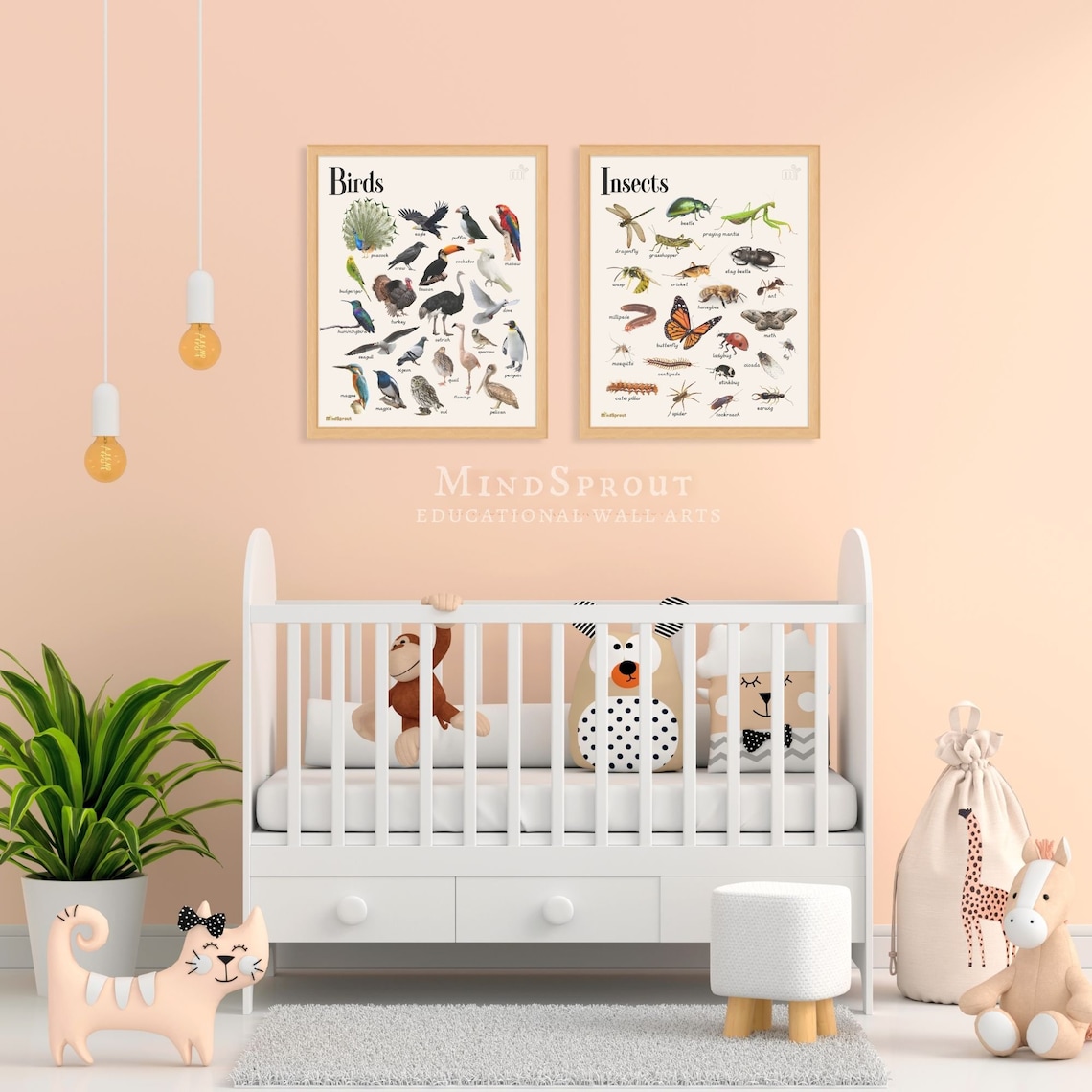 Educational Wall Art Montessori Chart Birds Poster Home Decor for ...