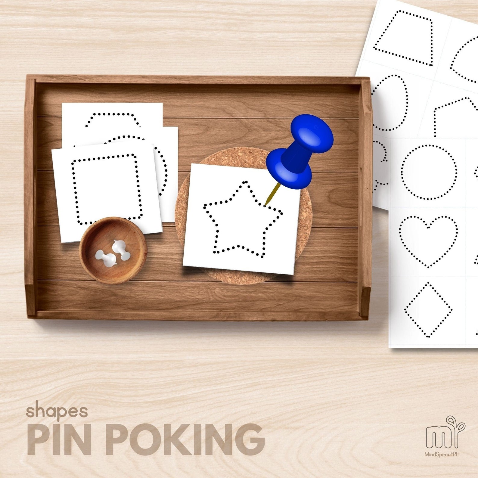 Pin Pricking Shapes Preschool Activity Montessori Metal Inset - Etsy