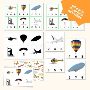 AIR VEHICLES Montessori Language Lesson Toddler Activity Homeschool ...