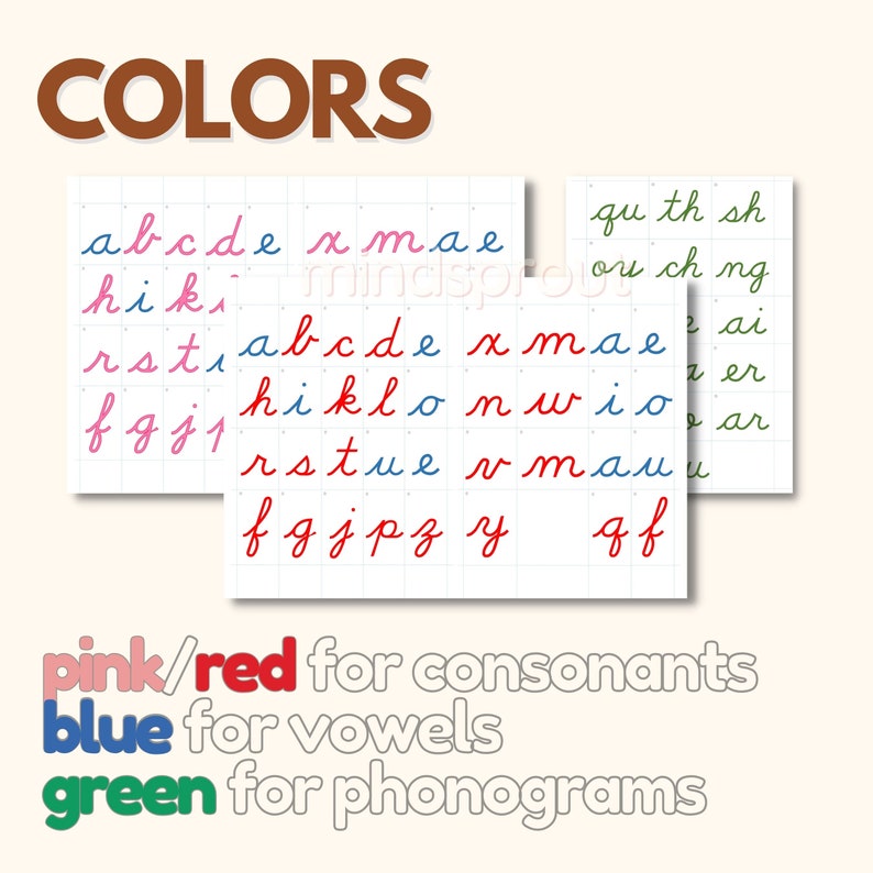 CURSIVE Small Movable Alphabet Letter Montessori Language Material ...