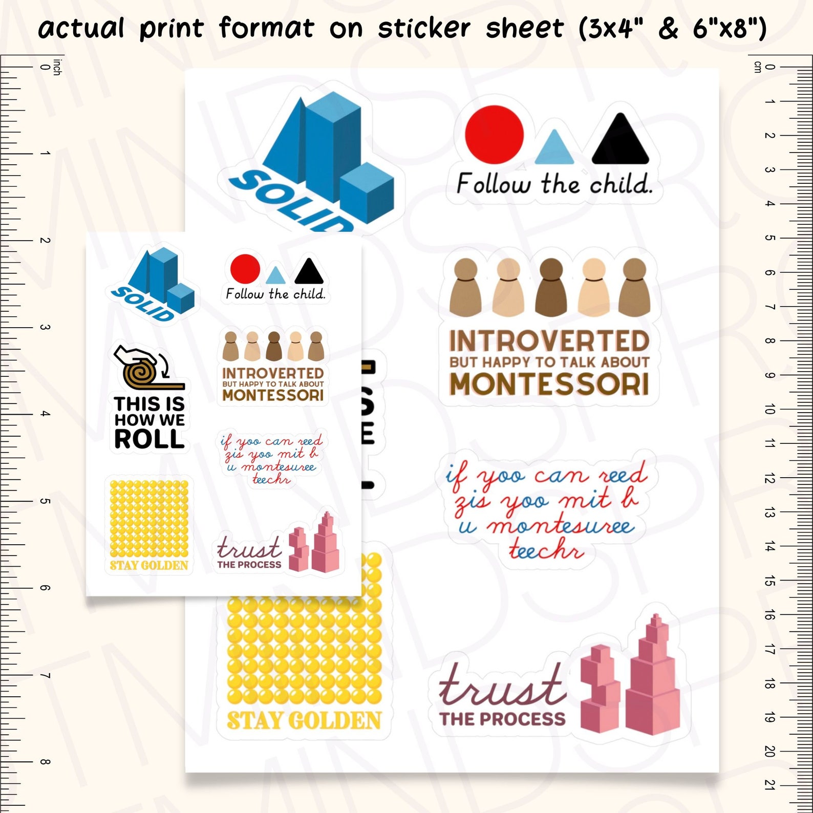 Montessori Sticker Sheet Pack Gift for Montessori Teacher Journaling ...