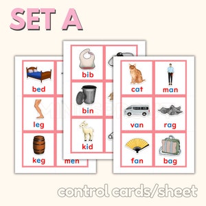 Pink Language Series PBG Montessori Language Reading System CVC Words ...