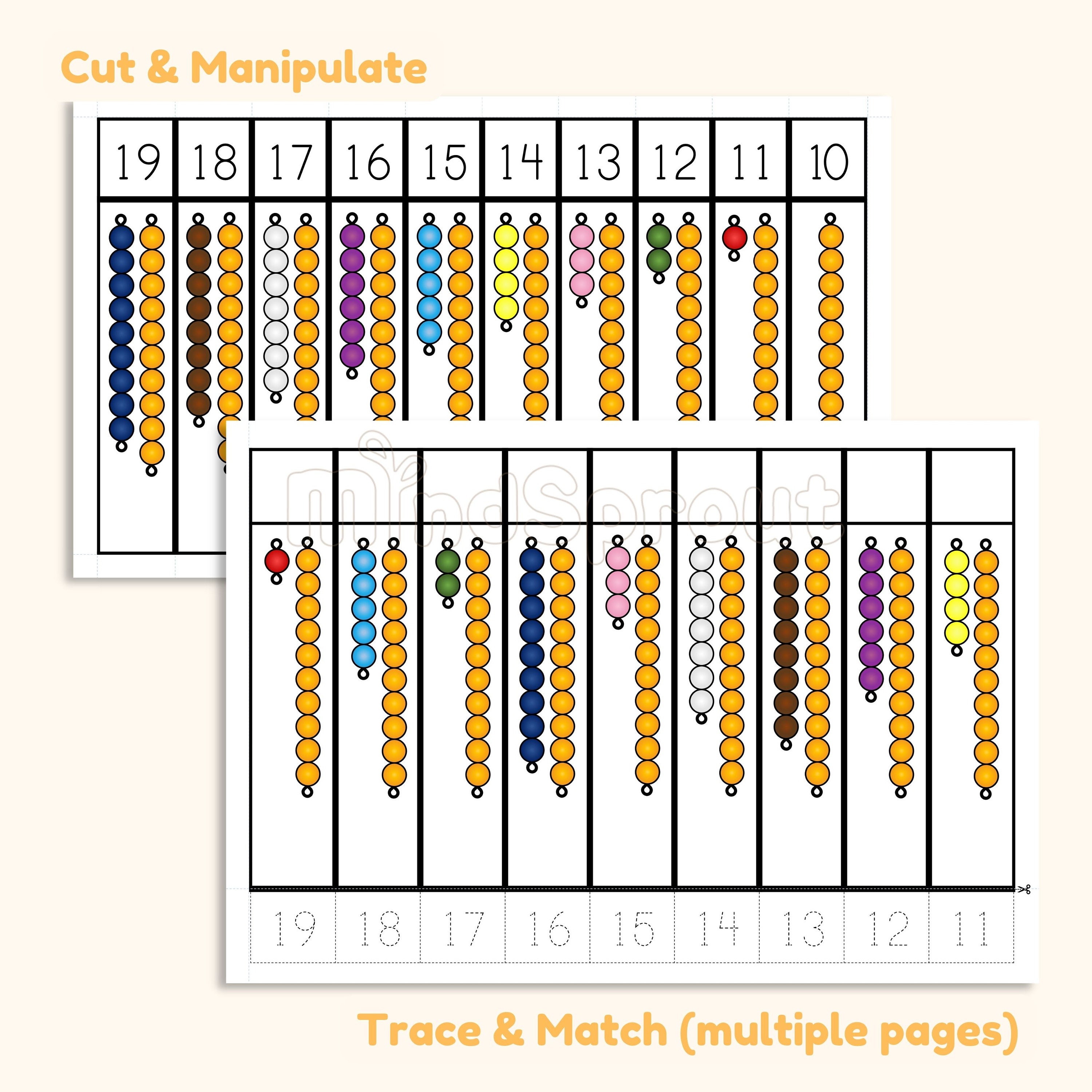 Teen Boards Teen Beads Montessori Math Material Extension Activity ...