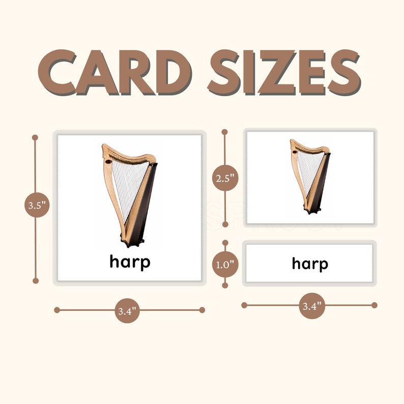 MUSICAL INSTRUMENTS Montessori Nomenclature Card Classified 3-part ...