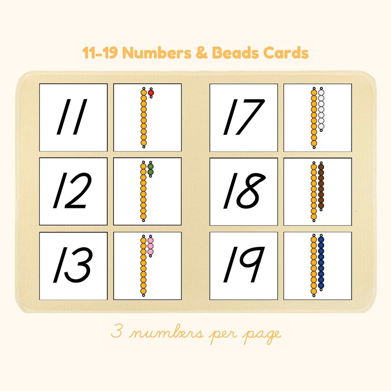 Teen Boards Teen Beads Montessori Math Material Extension Activity ...