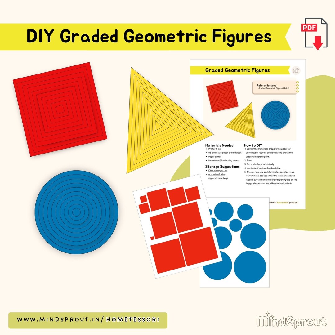 DIY Graded Geometric Figures Montessori Sensorial Material DIY ...
