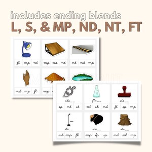CONSONANT BLENDS Beginning & Ending Sound Montessori Language Blue ...