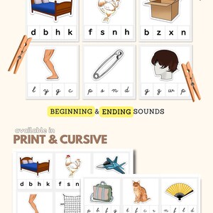 Kindergarten CVC Words Beginning and Ending Sounds Montessori Language ...