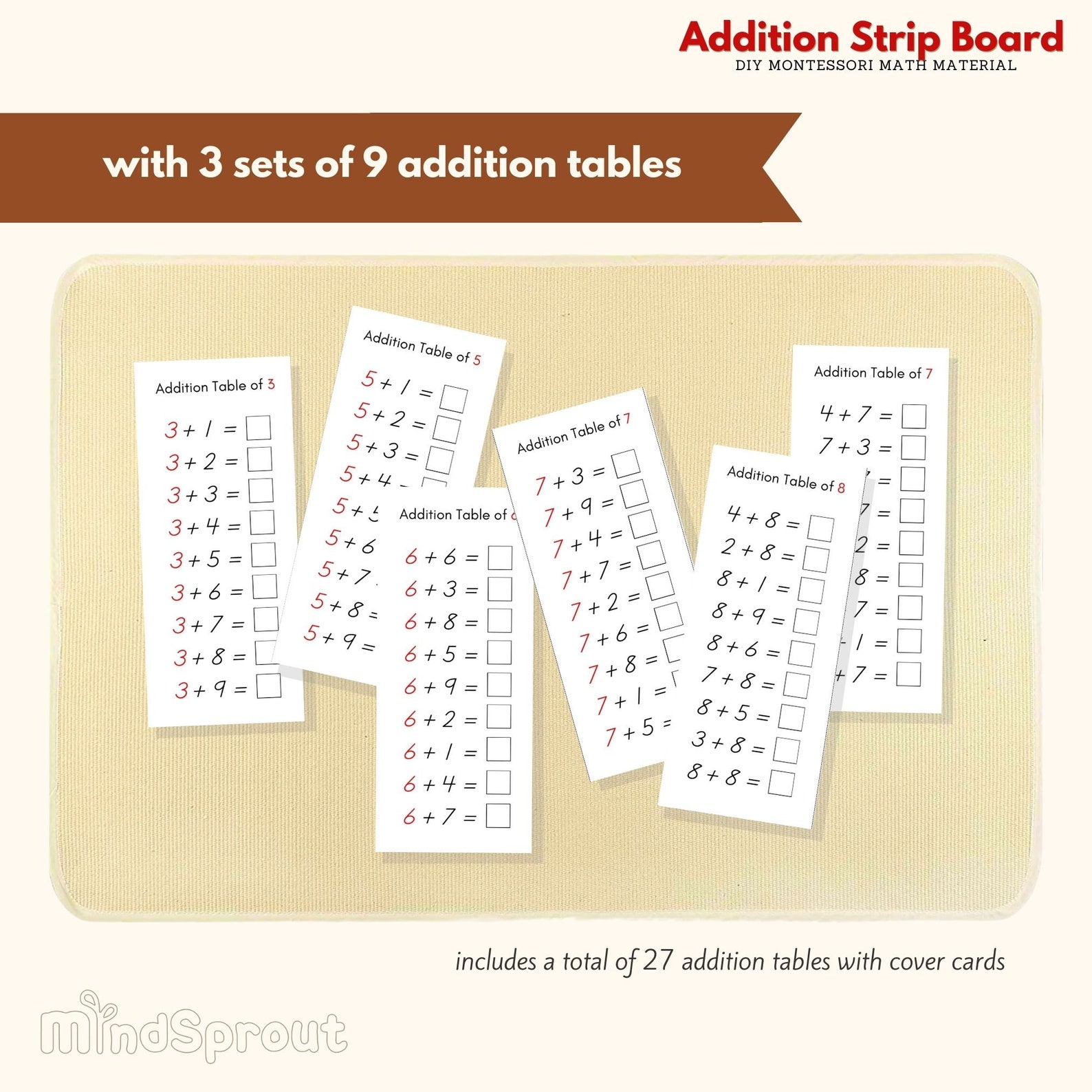 Addition Strip Board DIY Montessori Math Material Extension Activity ...