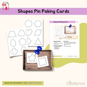 Geometric SHAPES Push Pin Poke Prick Punch Activity, Fine Motor Skills ...