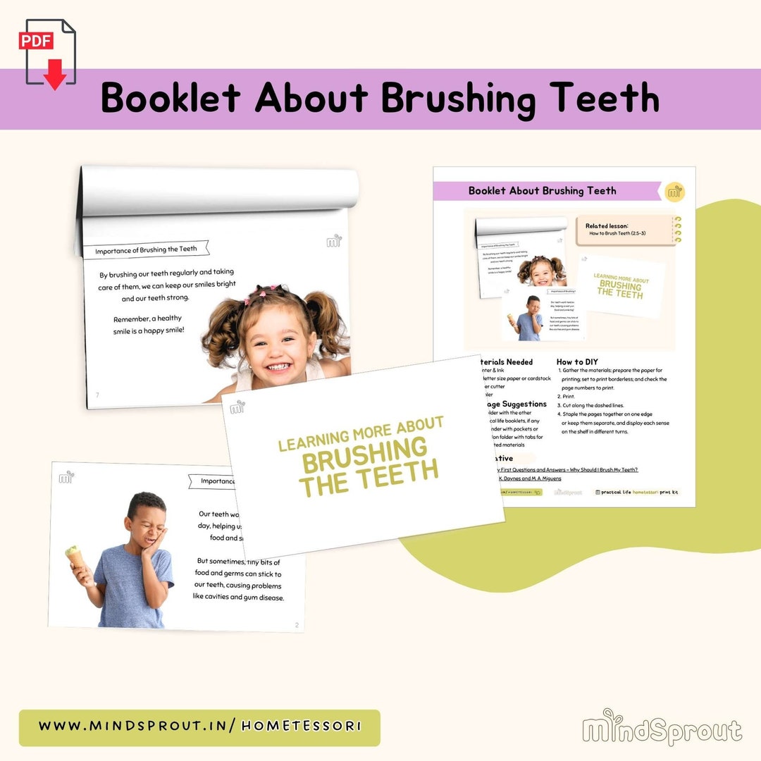 Booklet About Brushing Teeth Montessori Practical Life Extension ...