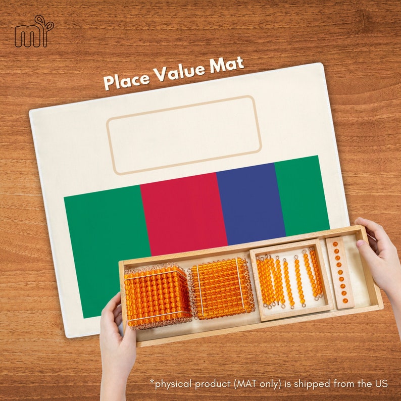 Place Value Work Mat Montessori Math Material Montessori Mat Cotton ...