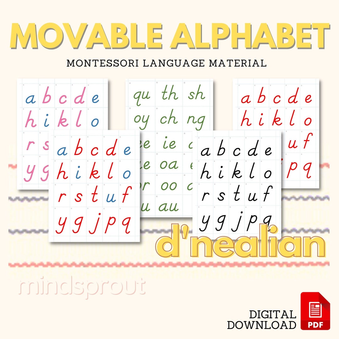 DNEALIAN Small Movable Alphabet Letter Montessori Language Material ...