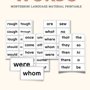 PUZZLE Words Montessori Language Dwyer Approach Sight Words Montessori ...