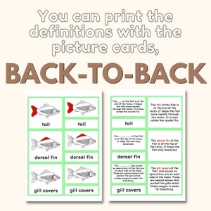 FISH Zoology Unit Study Parts of Fishes Montessori Nomenclature 5-part ...