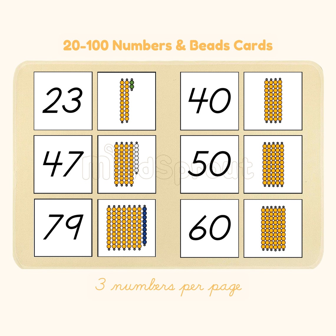 Ten Boards Ten Beads Colored Square Colored Cube Montessori - Etsy