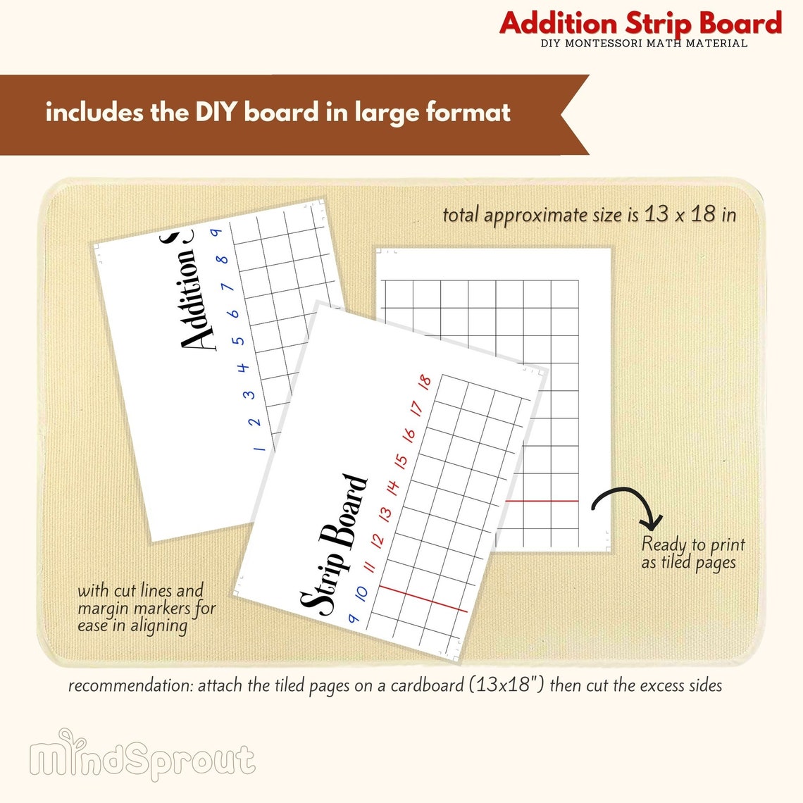 Addition Strip Board DIY Montessori Math Material Extension Activity ...