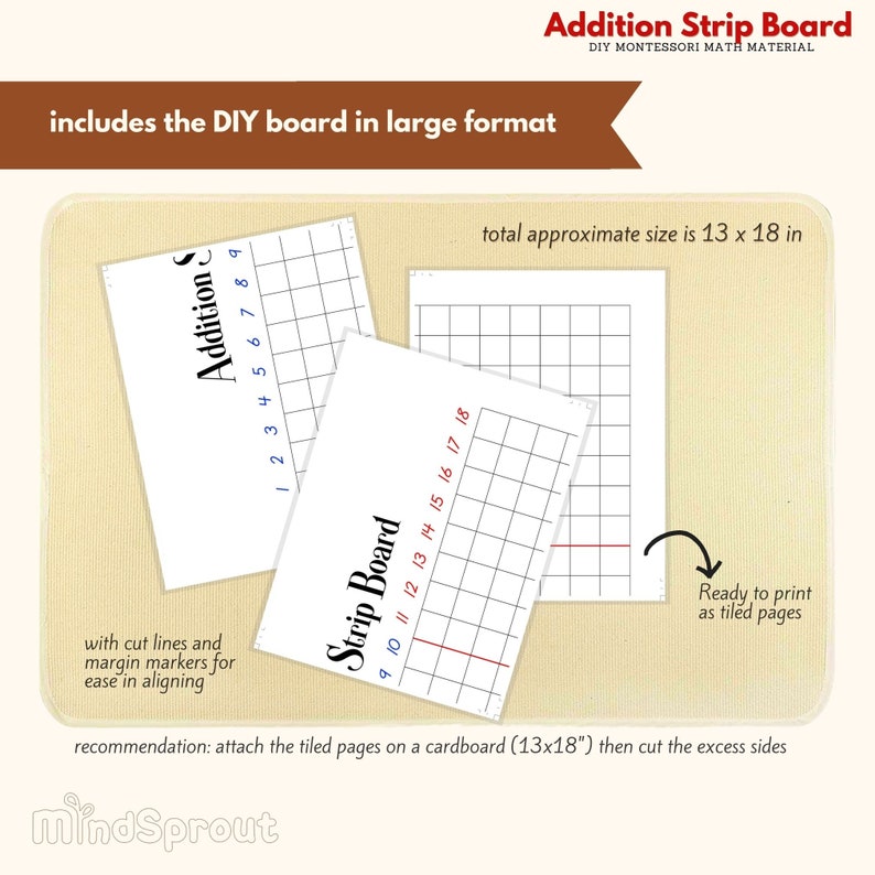 Addition Strip Board DIY Montessori Math Material Extension Activity ...