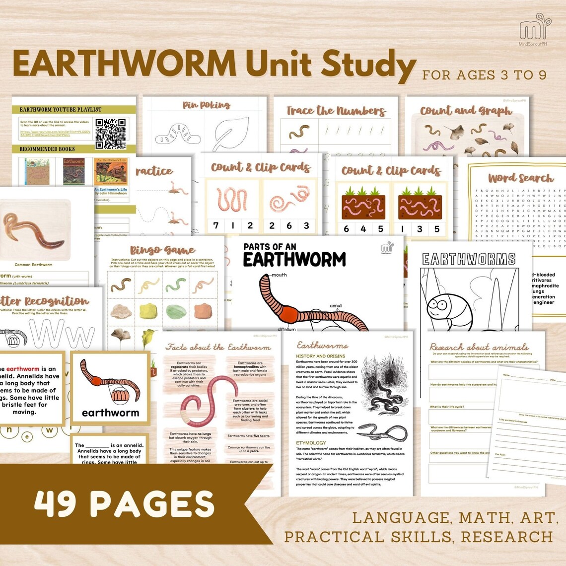 Earthworm Unit Study for 3-9 Preschool Activities Unit Research for ...