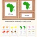 CONTINENTS Montessori Nomenclature 3-part Card Vocabulary Building ...