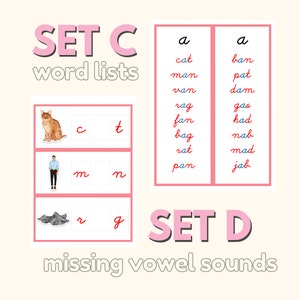 PINK Language Series PBG Montessori Language CVC Word Clip Card ...