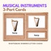 MUSICAL INSTRUMENTS Montessori Nomenclature Card Classified 3-part ...