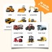 CONSTRUCTION VEHICLES Montessori Nomenclature Classified 3-part Cards ...