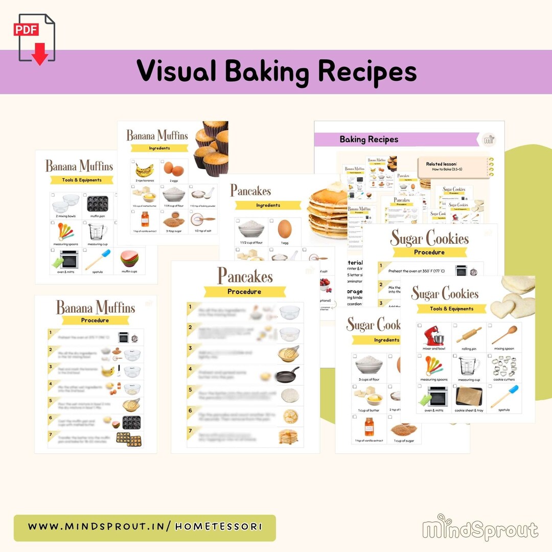 Visual Baking Recipes Montessori Practical Life Skill Extension ...
