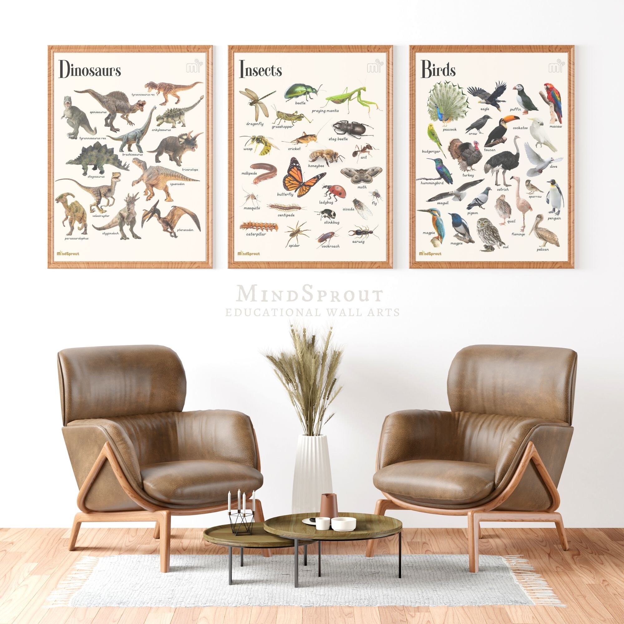 Educational Wall Art Montessori Chart Insects Poster Home Decor for ...