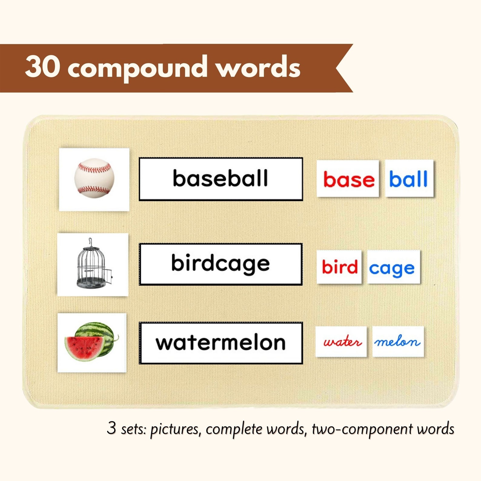 Montessori COMPOUND WORDS Word Study Montessori Language Reading and ...