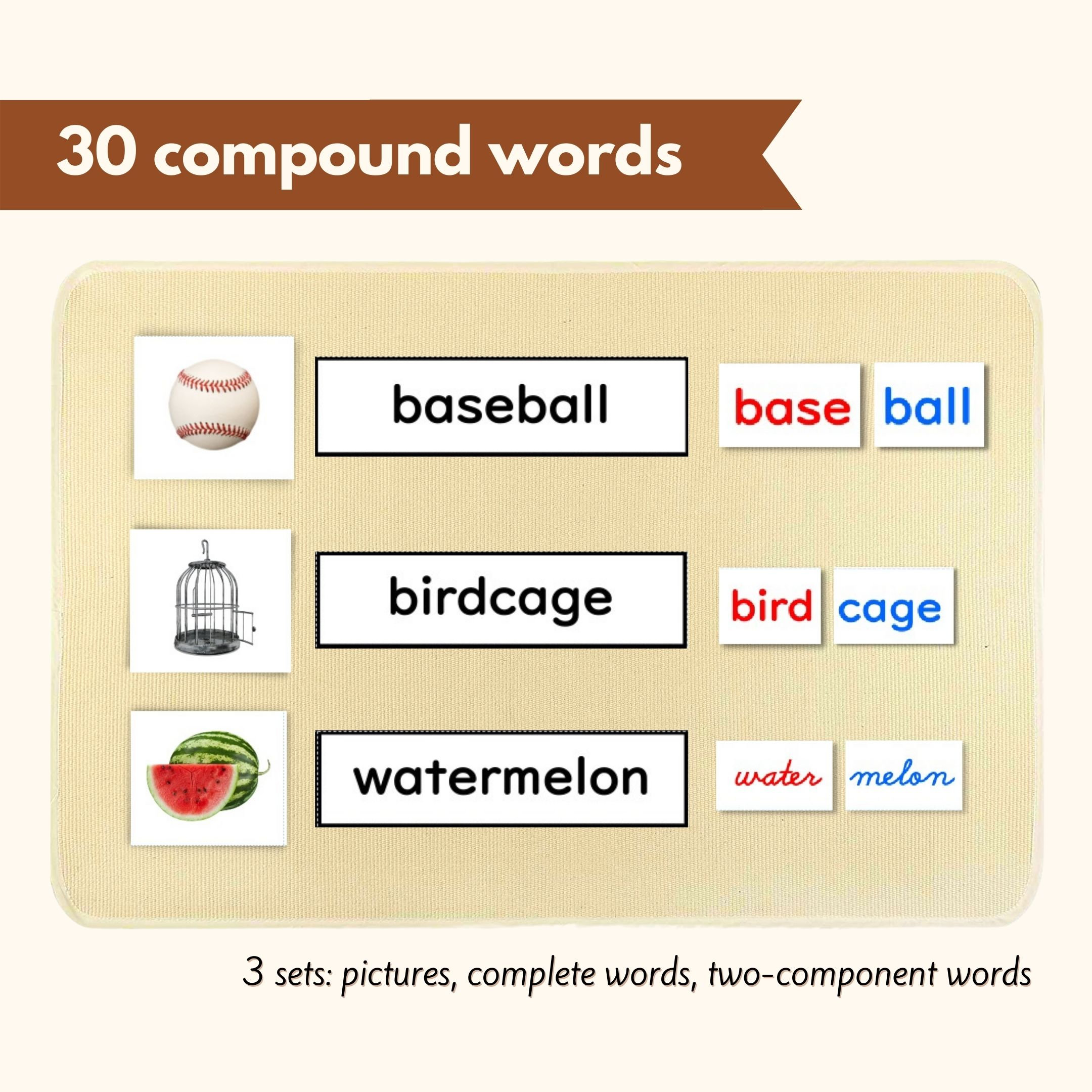 Montessori COMPOUND WORDS Word Study Montessori Language Reading and ...