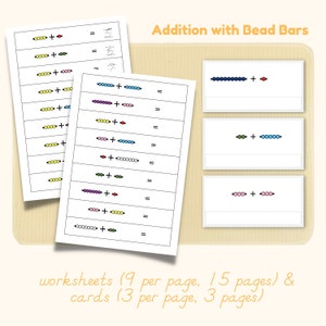 ADDITION With Bead Bars & Number Rods Montessori Math Material ...