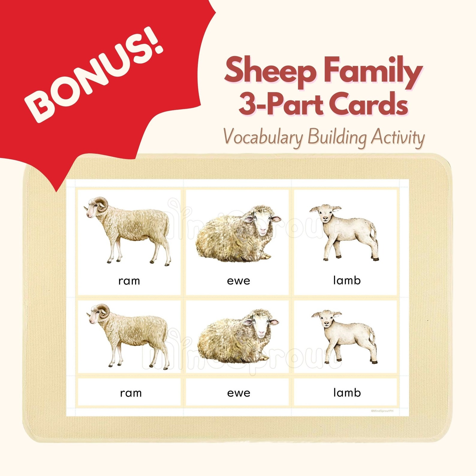 Counting SHEEP Clip Cards Sheep Family 3-part Cards Number Matching ...