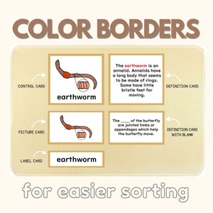 WORMS Three Part Card Montessori Nomenclature 3-part Classified Card ...